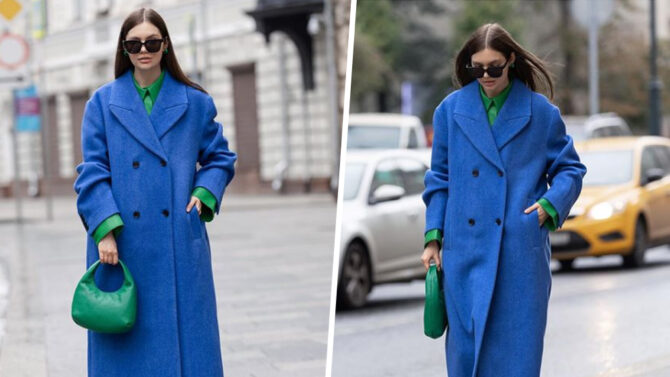 Blu e verde: come abbinare i colori moda dell'autunno 2021 in un look