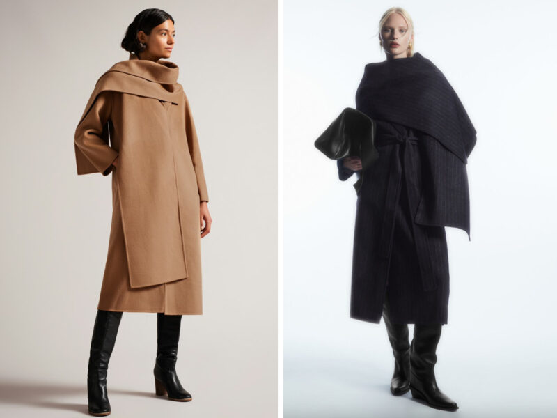 Cappotto con collo a sciarpa: il capospalla più trendy dell’inverno